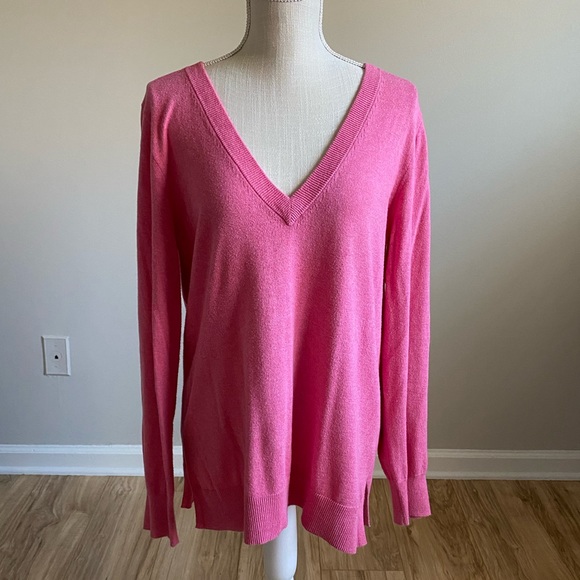 J. Crew | Sweaters | J Crew V Neck Cotton Sweater Pink | Poshmark
